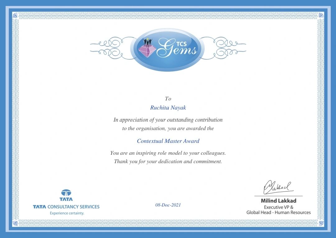 Ruchita Nayak on LinkedIn: #tcs #contextualmaster Ruchita Nayak on LinkedIn: #tcs #contextualmaster