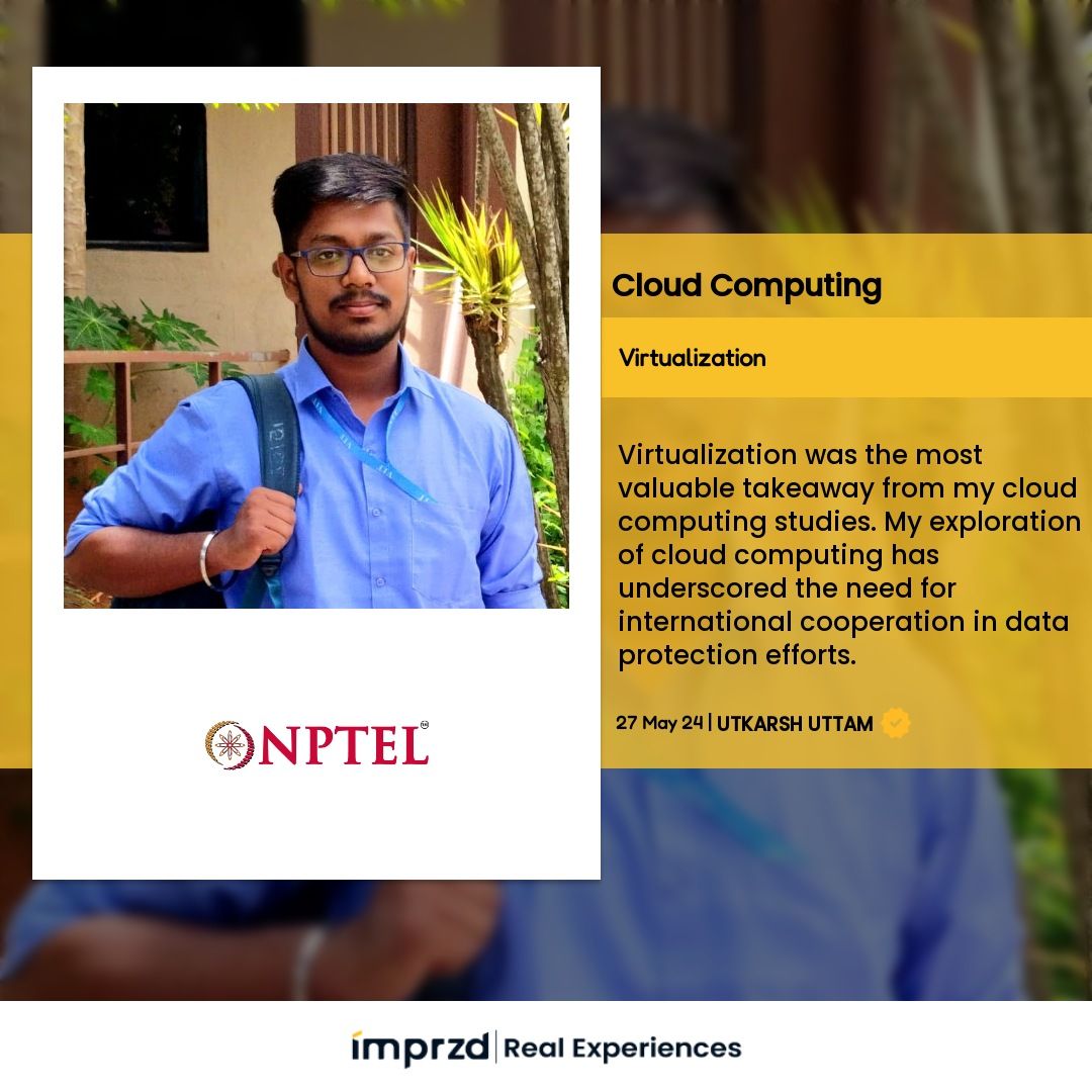 Completed NPTEL-Swayam Cloud Computing course | Utkarsh Uttam posted on ... Completed NPTEL-Swayam Cloud Computing course | Utkarsh Uttam posted on ...