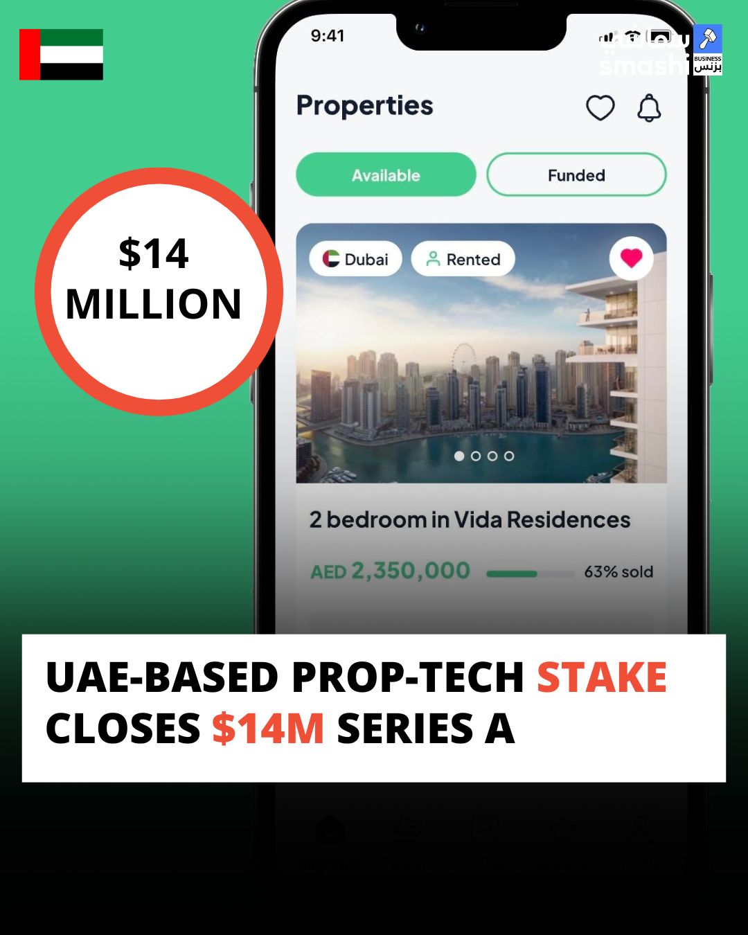 Smashi Business on LinkedIn: UAE-based proptech Stake has raised $14 ... Smashi Business on LinkedIn: UAE-based proptech Stake has raised $14 ...