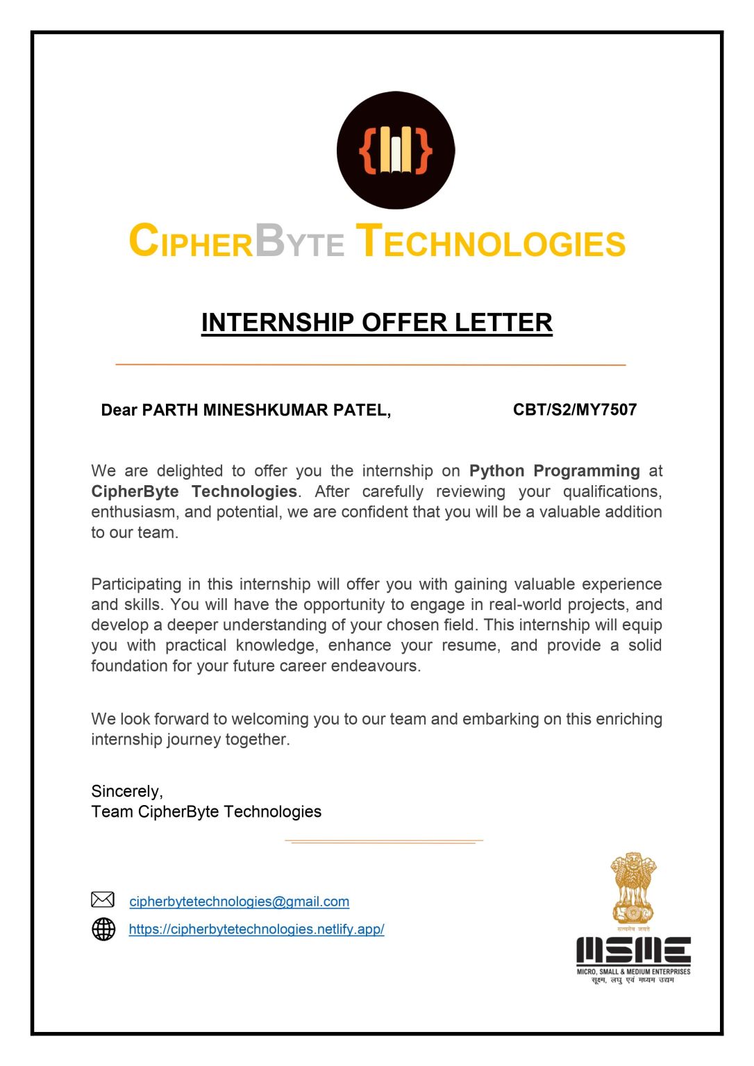 PARTH PATEL on LinkedIn: #cipherbytetechnologies #pythonprogramming PARTH PATEL on LinkedIn: #cipherbytetechnologies #pythonprogramming