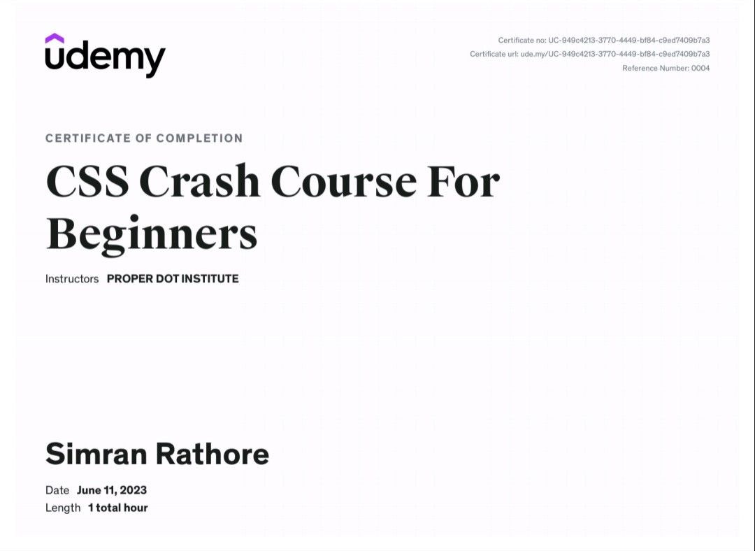 Simran Rathor on LinkedIn: #css #crashcourse #udemycourse Simran Rathor on LinkedIn: #css #crashcourse #udemycourse
