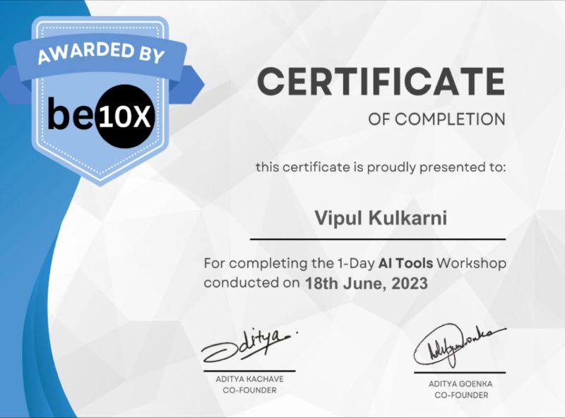 Vipul Kulkarni on LinkedIn: #aiworkshop #gratitude #professionaldevelopment Vipul Kulkarni on LinkedIn: #aiworkshop #gratitude #professionaldevelopment