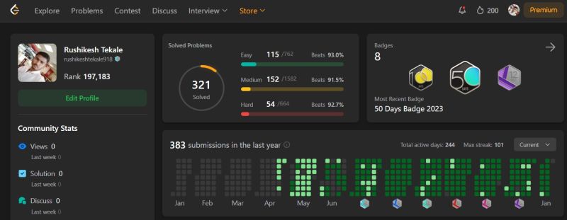 Celebrating 200 days of Coding on LeetCode | Rushikesh Tekale posted on ... Celebrating 200 days of Coding on LeetCode | Rushikesh Tekale posted on ...
