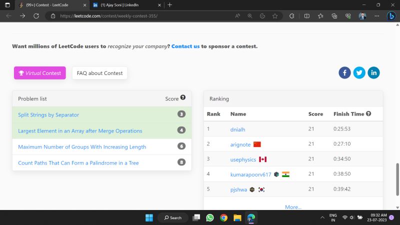 Ajay Soni on LinkedIn: #everyone #leetcode #practice #leetcodechallenge Ajay Soni on LinkedIn: #everyone #leetcode #practice #leetcodechallenge