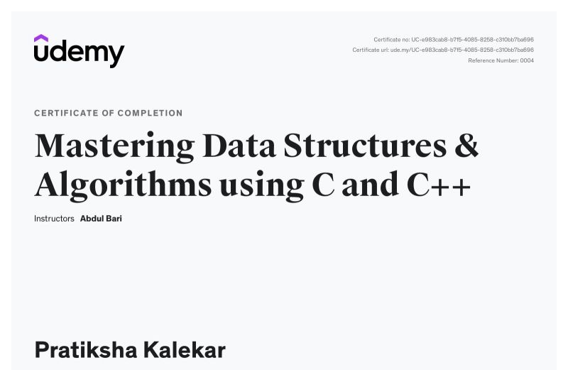 Pratiksha Kalekar on LinkedIn: #datastructures #algorithms #udemy # ... Pratiksha Kalekar on LinkedIn: #datastructures #algorithms #udemy # ...