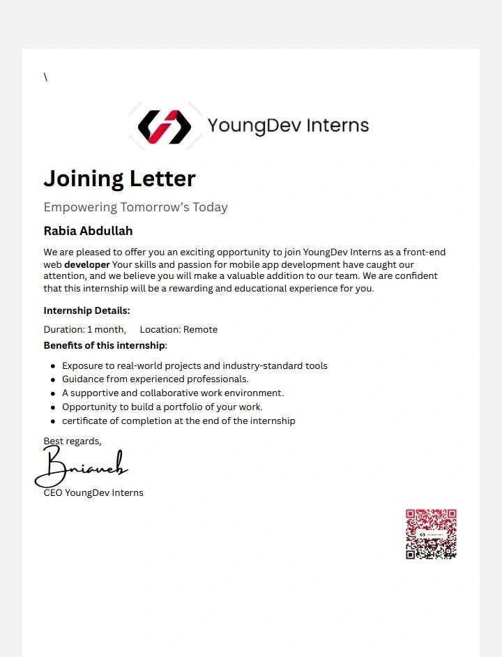 Rabia Abdullah on LinkedIn: #internship #opportunity Rabia Abdullah on LinkedIn: #internship #opportunity