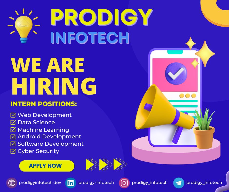 Prodigy InfoTech on LinkedIn: #prodigyinfotech #opportunity #experience ... Prodigy InfoTech on LinkedIn: #prodigyinfotech #opportunity #experience ...