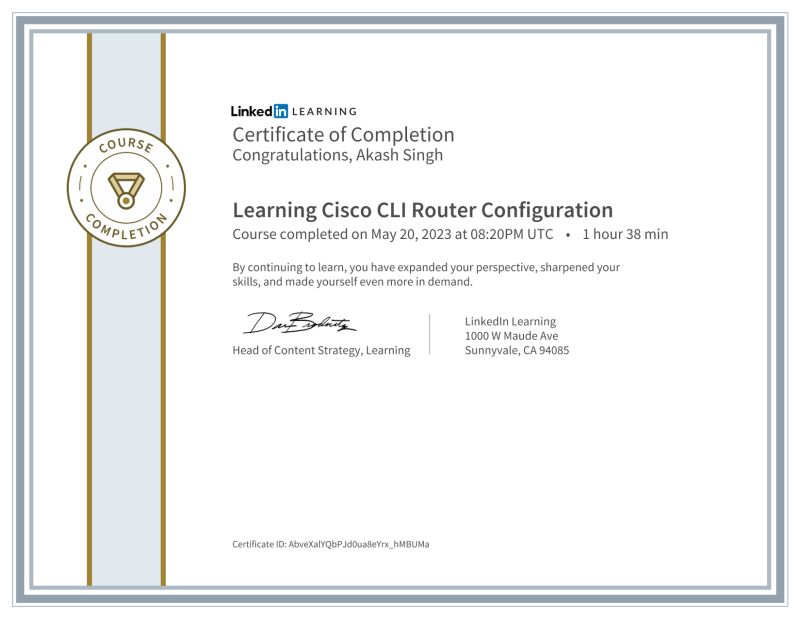 Akash Singh on LinkedIn: Certificate of Completion Akash Singh on LinkedIn: Certificate of Completion
