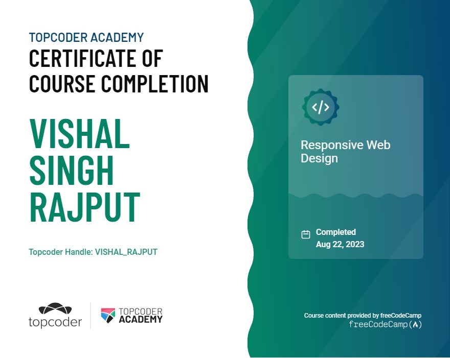 Vishal Singh Rajput on LinkedIn: #responsivewebdesign #topcoder #wipro ... Vishal Singh Rajput on LinkedIn: #responsivewebdesign #topcoder #wipro ...