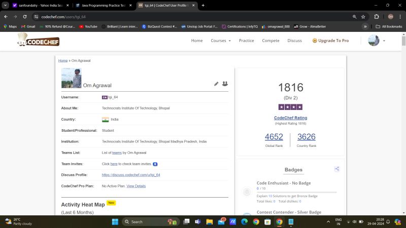 Om Agrawal on LinkedIn: #codechef #codechef #problemsolving #consistency Om Agrawal on LinkedIn: #codechef #codechef #problemsolving #consistency