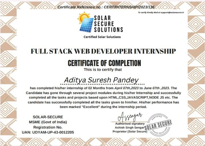 Aditya Pandey on LinkedIn: #connections #internship #webdevelopment # ... Aditya Pandey on LinkedIn: #connections #internship #webdevelopment # ...