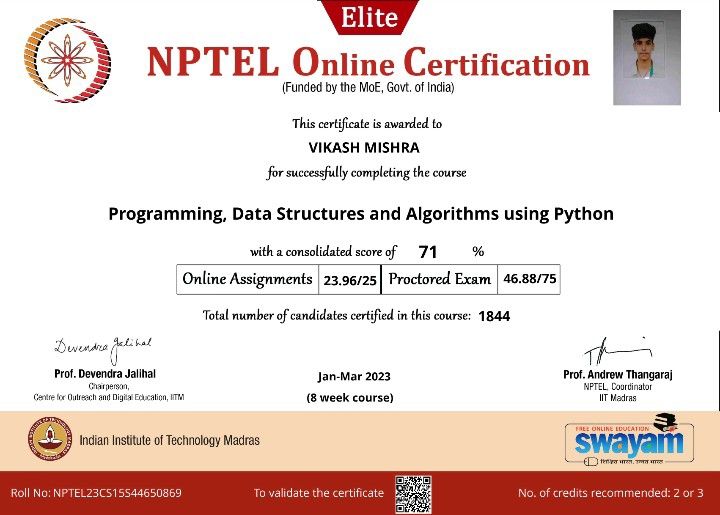 Vikas Mishra on LinkedIn: #nptel #python #algorithms Vikas Mishra on LinkedIn: #nptel #python #algorithms