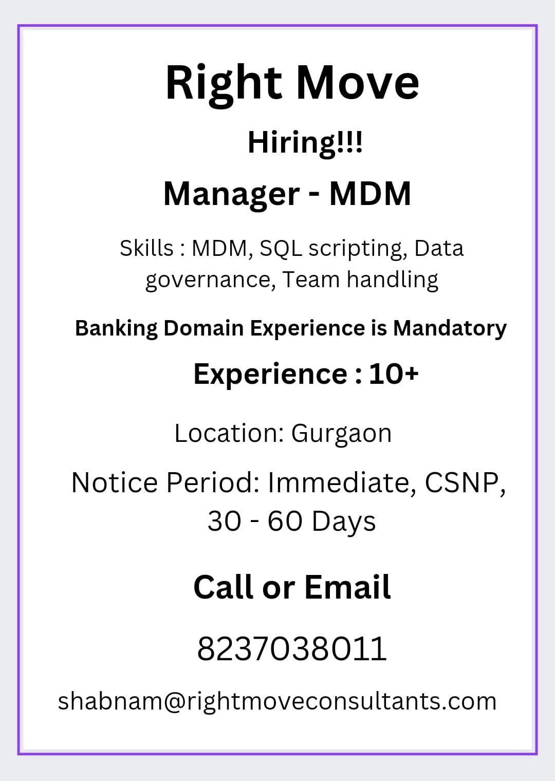 Shabnam P on LinkedIn: #masterdatamanagement #mdm #manager # ... Shabnam P on LinkedIn: #masterdatamanagement #mdm #manager # ...