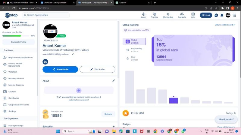Anant Kumar on LinkedIn: New achievement unstop. Anant Kumar on LinkedIn: New achievement unstop.