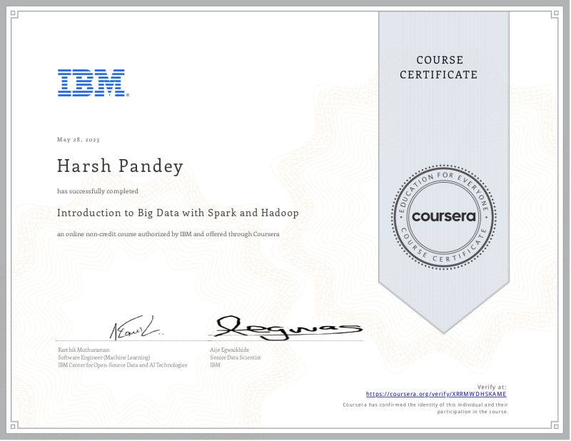 Harsh Pandey on LinkedIn: #bigdata #hadoop #ibm #spark #coursera Harsh Pandey on LinkedIn: #bigdata #hadoop #ibm #spark #coursera