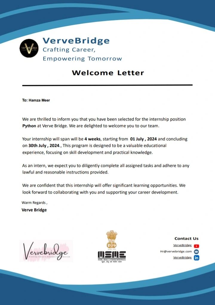 Hamza Meer on LinkedIn: #internship #python #careerdevelopment # ... Hamza Meer on LinkedIn: #internship #python #careerdevelopment # ...