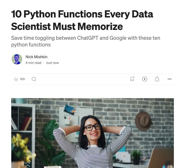 Nick Mishkin on LinkedIn: #python #coding #datascience #programmingtips Nick Mishkin on LinkedIn: #python #coding #datascience #programmingtips