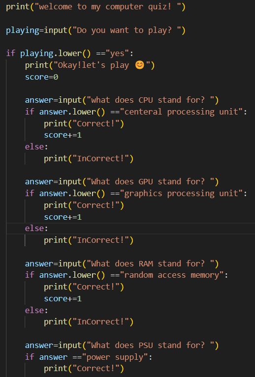 Vashani Verma on LinkedIn: #python #coding #project #quizgame # ... Vashani Verma on LinkedIn: #python #coding #project #quizgame # ...