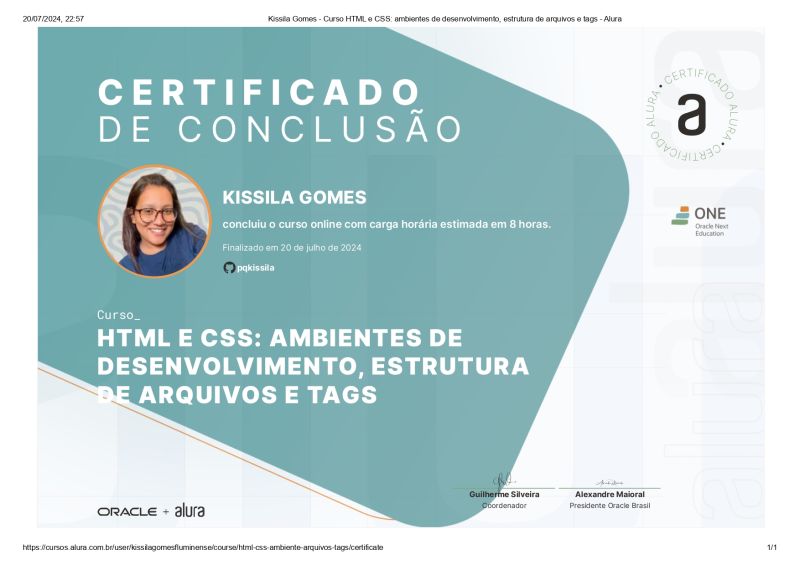 Kissila Gomes no LinkedIn: #html #css #aprendinaalura Kissila Gomes no LinkedIn: #html #css #aprendinaalura
