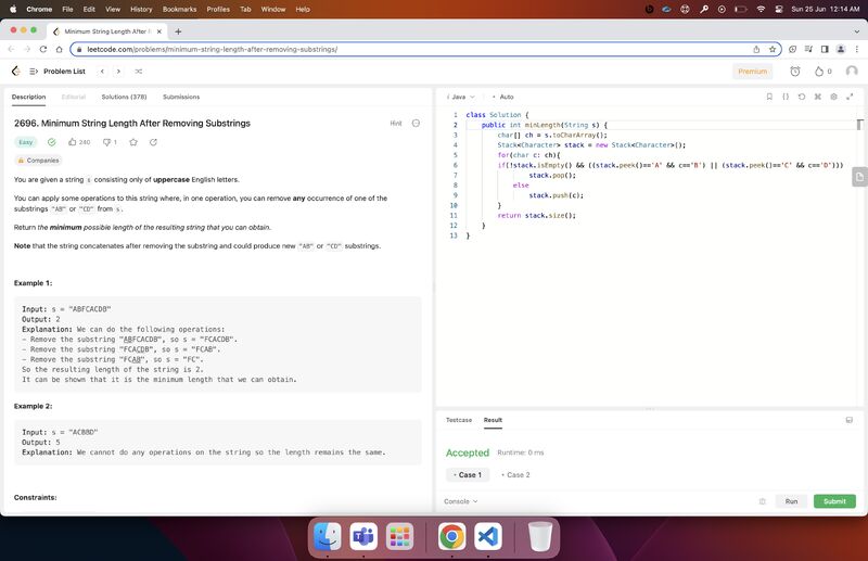 Sanjeev Mishra on LinkedIn: Day 10 of Code Minimum String length after ... Sanjeev Mishra on LinkedIn: Day 10 of Code Minimum String length after ...