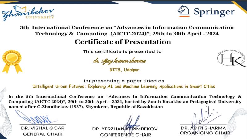Dr. Ajay Kumar Sharma on LinkedIn: Dear connections, Happy to announce ... Dr. Ajay Kumar Sharma on LinkedIn: Dear connections, Happy to announce ...