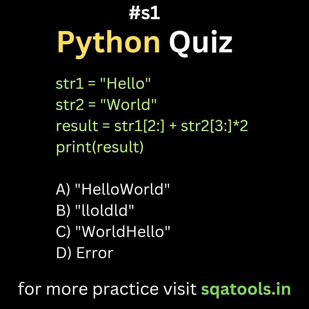 Deepesh Yadav on LinkedIn: #sqatools #pythonprogramming #pythonquiz # ... Deepesh Yadav on LinkedIn: #sqatools #pythonprogramming #pythonquiz # ...