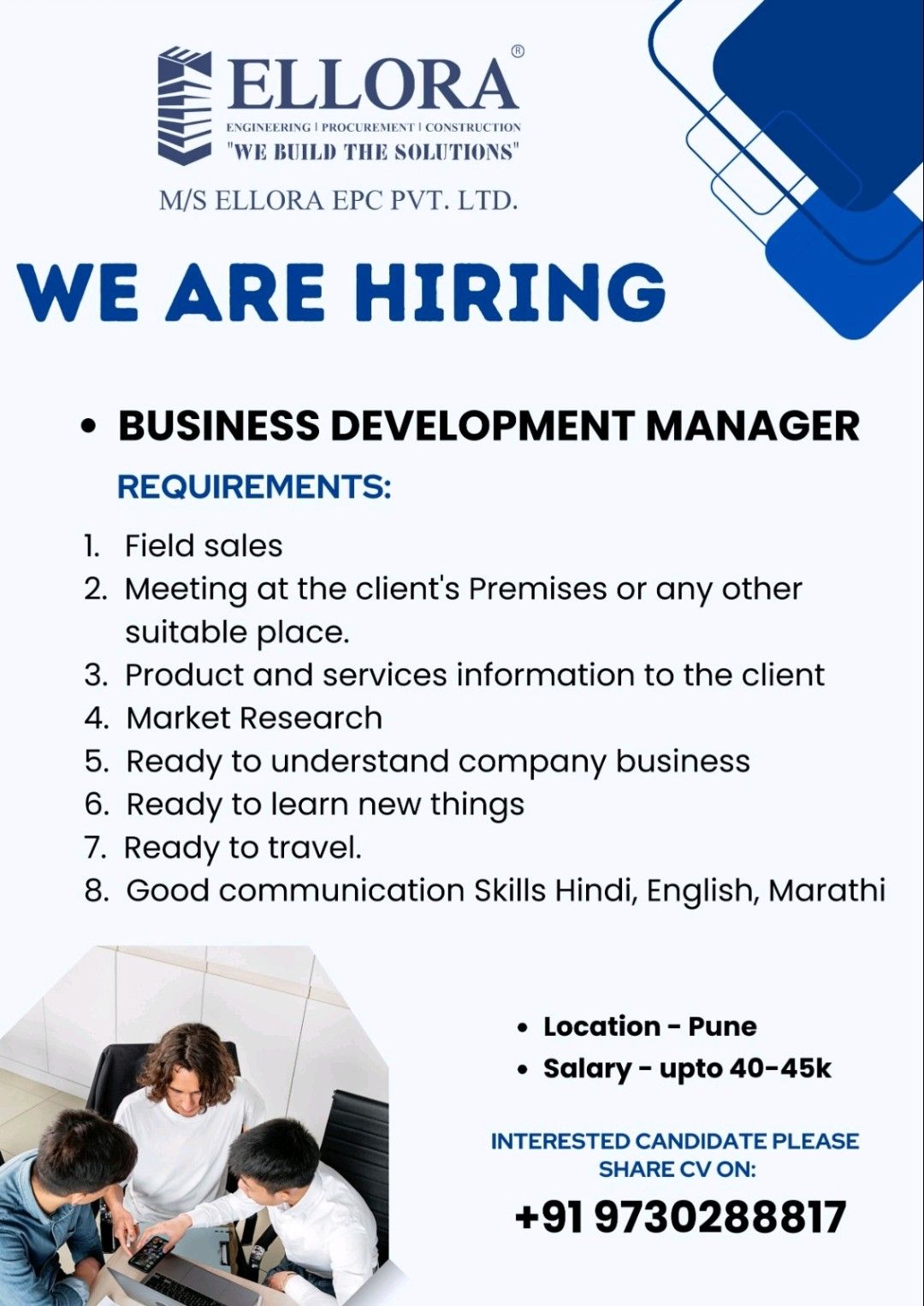 Janhavi Chaudhari on LinkedIn: #hiring #bdm #elloraepc Janhavi Chaudhari on LinkedIn: #hiring #bdm #elloraepc