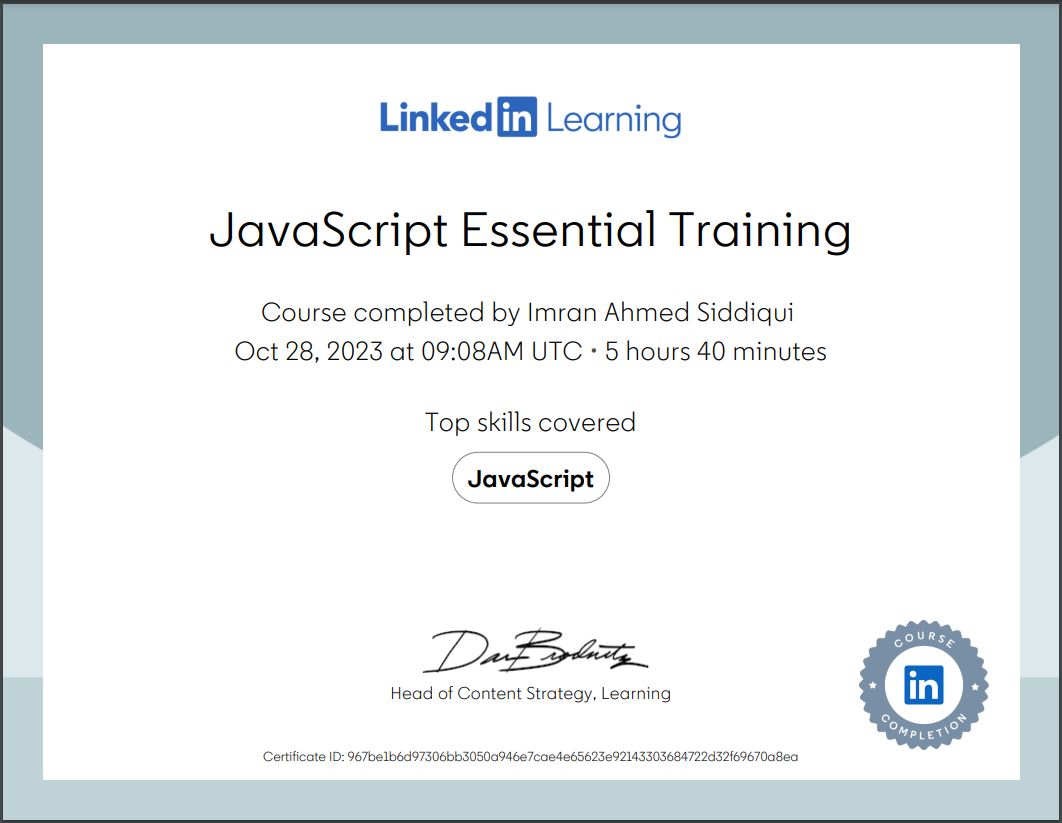 Imran Ahmed Siddiqui on LinkedIn: #javascript #codingjourney # ... Imran Ahmed Siddiqui on LinkedIn: #javascript #codingjourney # ...