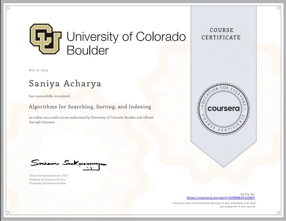 Saniya Acharya on LinkedIn: #algorithms #searching #sorting #indexing Saniya Acharya on LinkedIn: #algorithms #searching #sorting #indexing