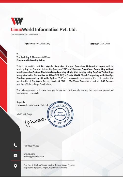 Ayushi Swarnkar on LinkedIn: #internshipexperience #professionalgrowth ... Ayushi Swarnkar on LinkedIn: #internshipexperience #professionalgrowth ...