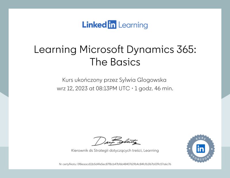 Sylwia Glogowska na LinkedIn: Certificate of Completion Sylwia Glogowska na LinkedIn: Certificate of Completion