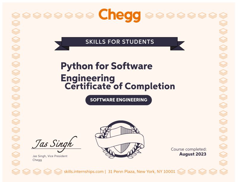Deep Ghoshal on LinkedIn: #chegg #python #softwareengineering Deep Ghoshal on LinkedIn: #chegg #python #softwareengineering