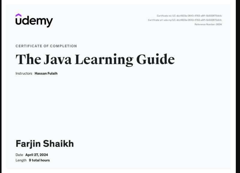 FARJJIN SHAIKH on LinkedIn: #java #programming #udemy #alwayslearning FARJJIN SHAIKH on LinkedIn: #java #programming #udemy #alwayslearning