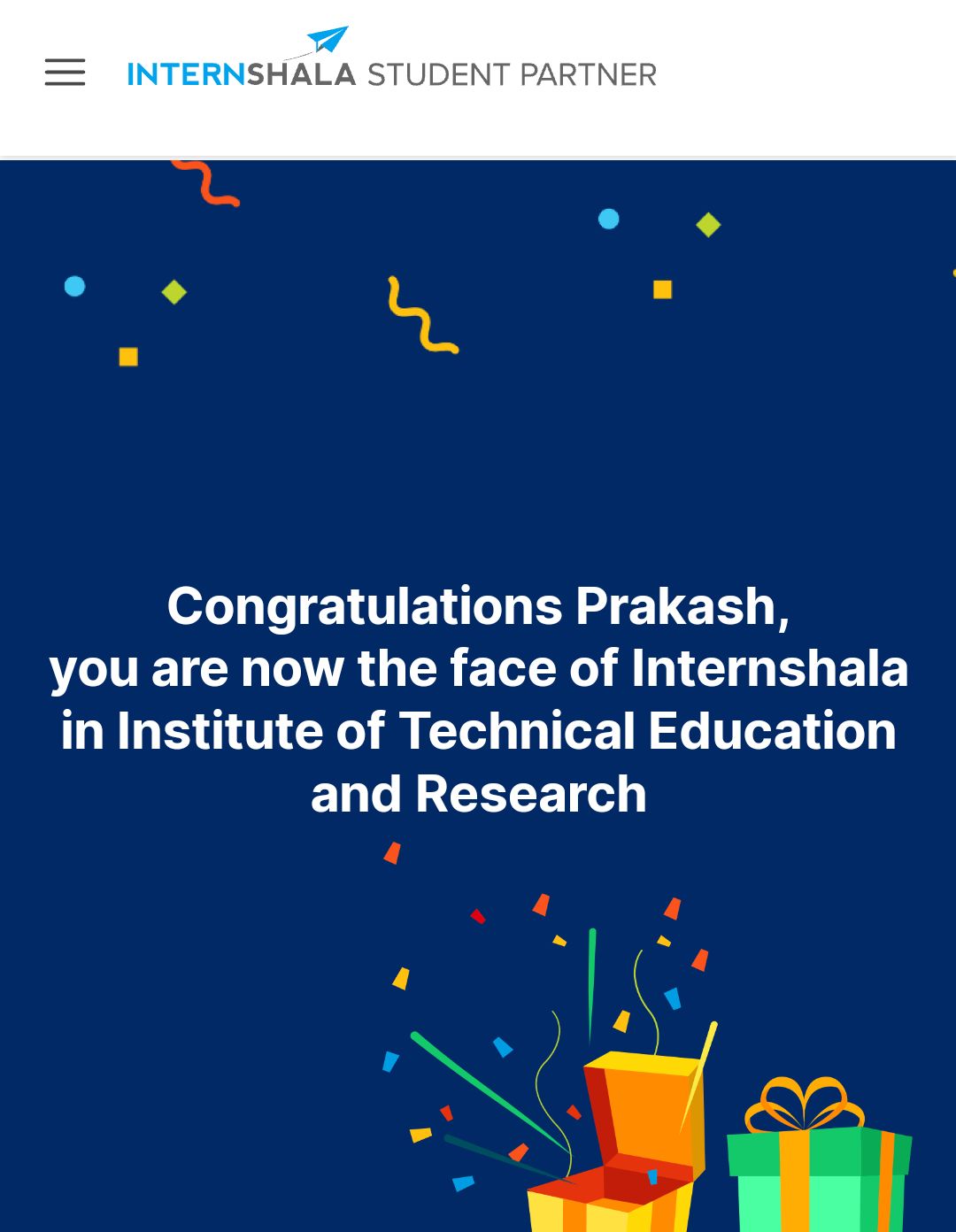 Prakash Behuria on LinkedIn: #isp #internshala #offerletter #soa # ... Prakash Behuria on LinkedIn: #isp #internshala #offerletter #soa # ...