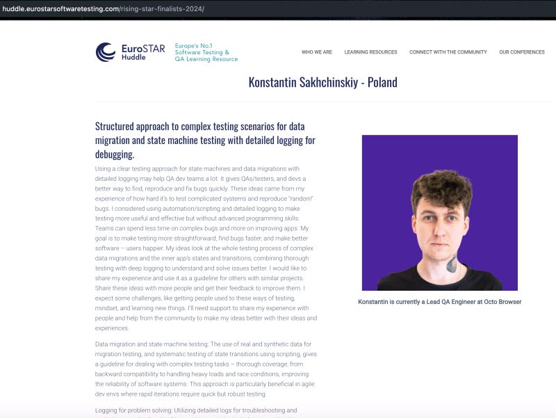 Konstantin Sakhchinskiy on LinkedIn: #eurostar #softwareqa #softwaretesting Konstantin Sakhchinskiy on LinkedIn: #eurostar #softwareqa #softwaretesting