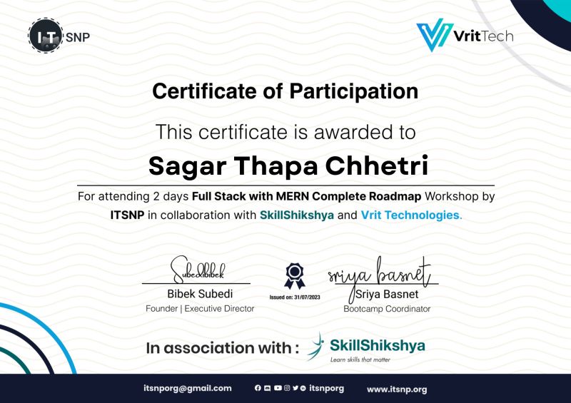 Sagar Thapa Chhetri on LinkedIn: #bootcampgraduate #thankyou Sagar Thapa Chhetri on LinkedIn: #bootcampgraduate #thankyou