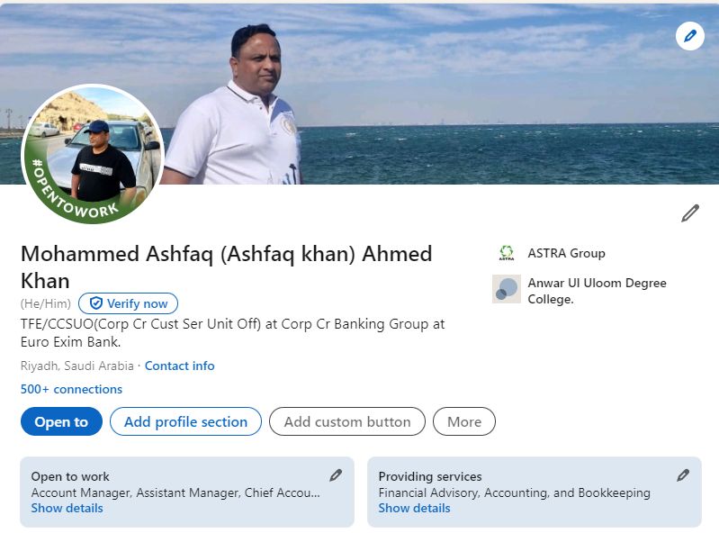 Mohammed Ashfaq Ahmed Khan on LinkedIn: Assalamoalaikum Sir, I am ... Mohammed Ashfaq Ahmed Khan on LinkedIn: Assalamoalaikum Sir, I am ...
