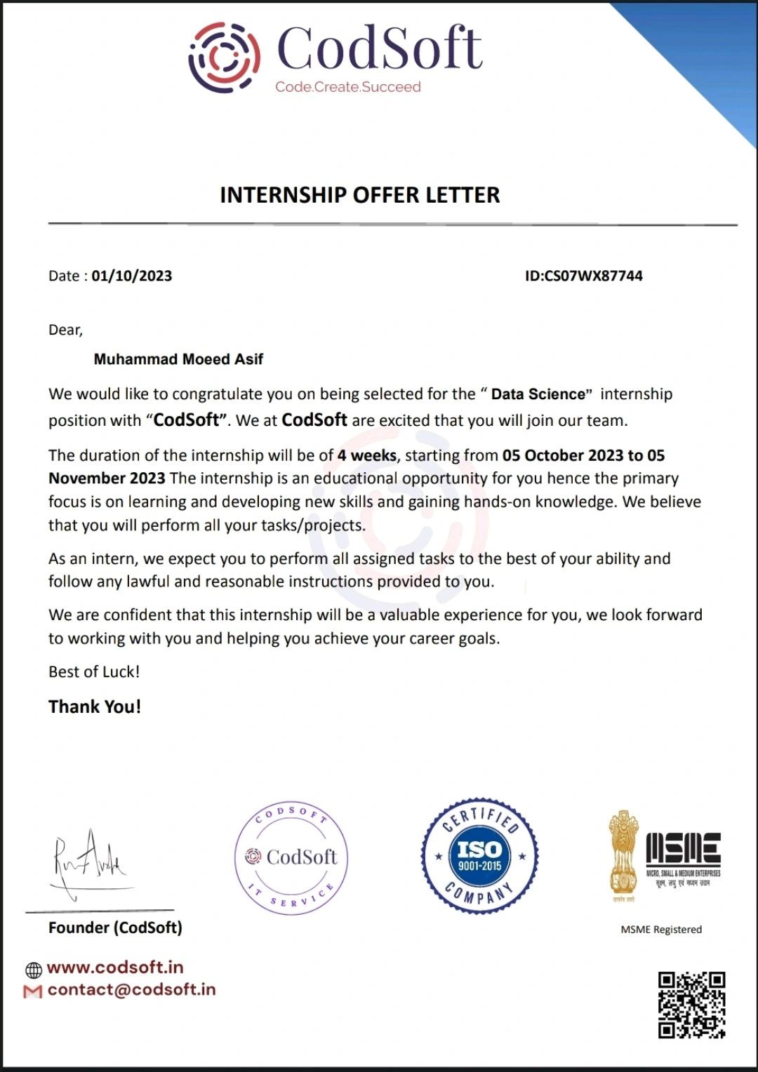 Moeed Asif on LinkedIn: #datascience #internship #codsoft # ... Moeed Asif on LinkedIn: #datascience #internship #codsoft # ...