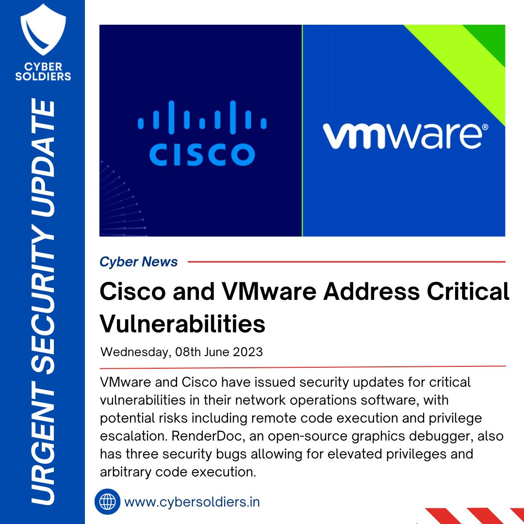 Cyber Soldiers on LinkedIn: Urgent Security Updates: Cisco and VMware ... Cyber Soldiers on LinkedIn: Urgent Security Updates: Cisco and VMware ...