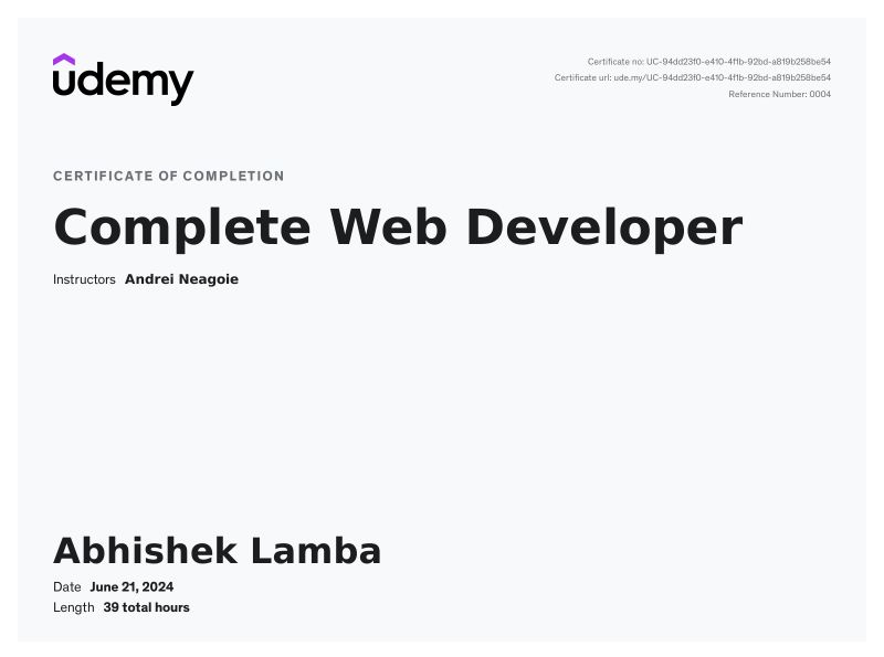 Abhishek Lamba on LinkedIn: #udemy #udemycertification Abhishek Lamba on LinkedIn: #udemy #udemycertification
