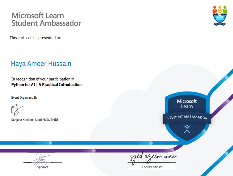 Haya Ameer Hussain on LinkedIn: #opportunity #microsoftworkshop # ... Haya Ameer Hussain on LinkedIn: #opportunity #microsoftworkshop # ...