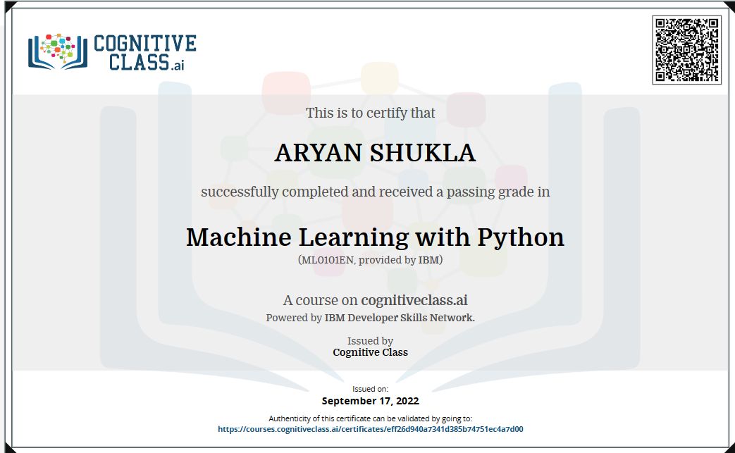 ARYAN SHUKLA on LinkedIn: It was a great experience to learn MACHINE ... ARYAN SHUKLA on LinkedIn: It was a great experience to learn MACHINE ...