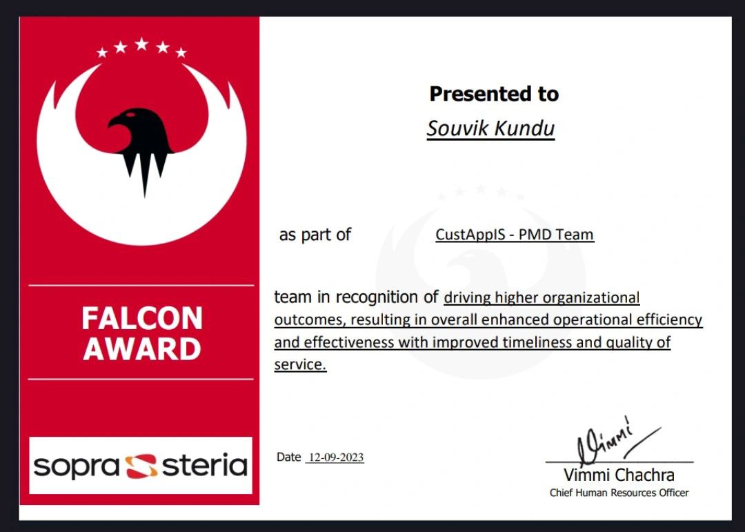 Souvik Kundu on LinkedIn: #soprasteria Souvik Kundu on LinkedIn: #soprasteria