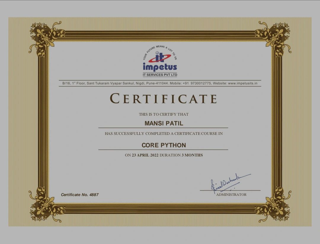 Mansi Patil on LinkedIn: #python #programming #impetus Mansi Patil on LinkedIn: #python #programming #impetus