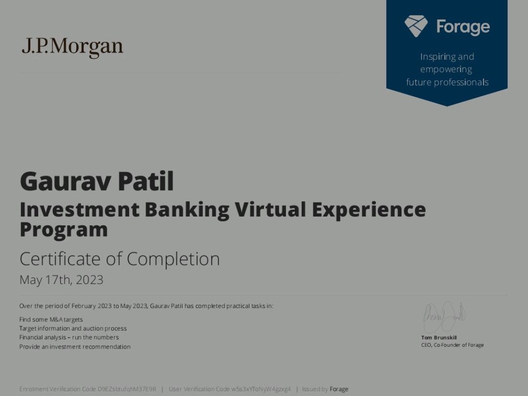 Gaurav Patil on LinkedIn: #experience #share #investmentbanking # ... Gaurav Patil on LinkedIn: #experience #share #investmentbanking # ...