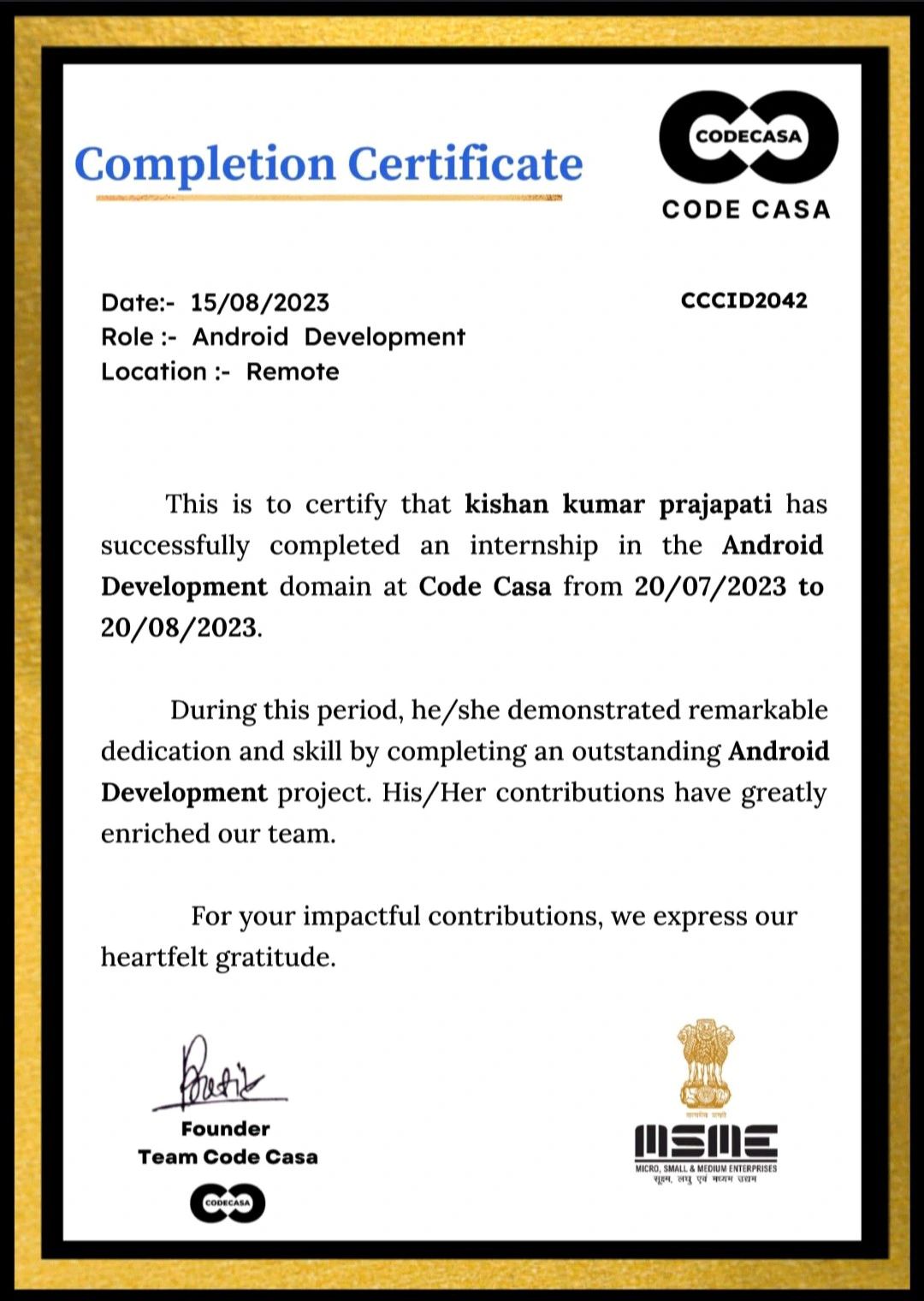 Kishan kumar Prajapati on LinkedIn: #codecasa Kishan kumar Prajapati on LinkedIn: #codecasa