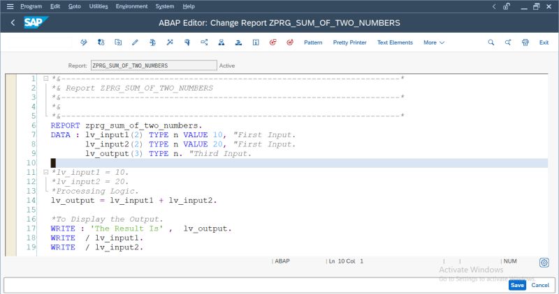 Mohamed Mohamed on LinkedIn: SAP ABAP Programming - Sum two numbers ... Mohamed Mohamed on LinkedIn: SAP ABAP Programming - Sum two numbers ...