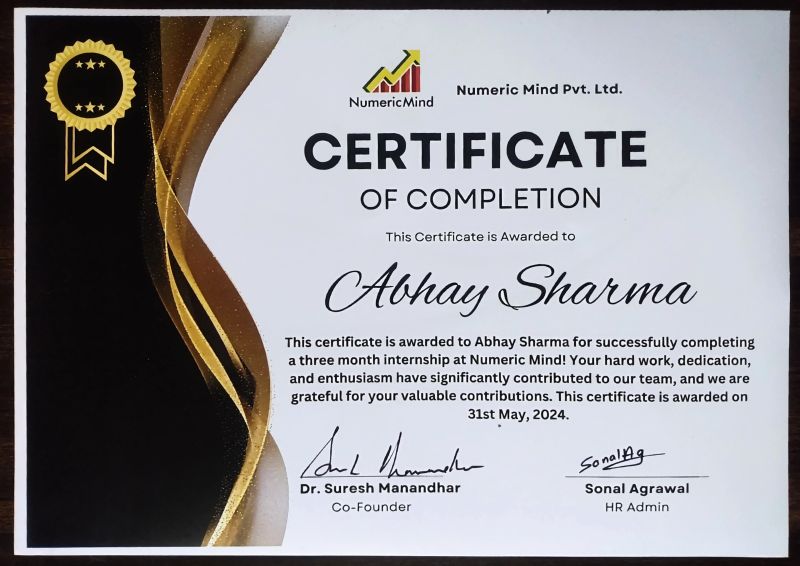 Abhay Sharma on LinkedIn: #dataanalysis #internship #numericmind # ... Abhay Sharma on LinkedIn: #dataanalysis #internship #numericmind # ...