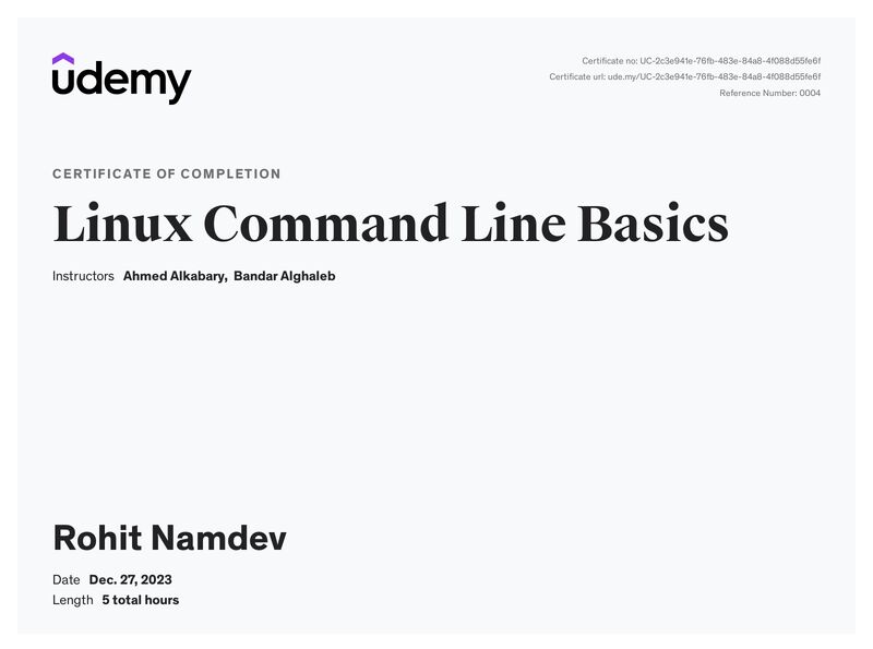 Rohit Namdev on LinkedIn: #linux #udemy Rohit Namdev on LinkedIn: #linux #udemy