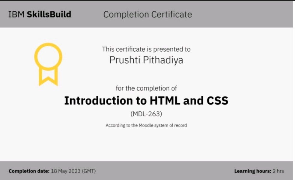 Prushti Pithadiya on LinkedIn: #ibmskillsbuild #webdevelopment Prushti Pithadiya on LinkedIn: #ibmskillsbuild #webdevelopment
